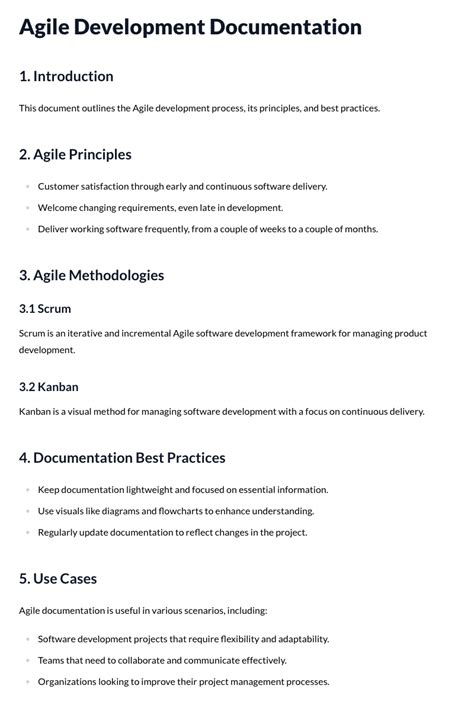 Agile Development Documentation Template Collaborative Docs For Teams