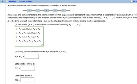 Solved 3 3 6 Points Previous Answers My N A System Chegg Com