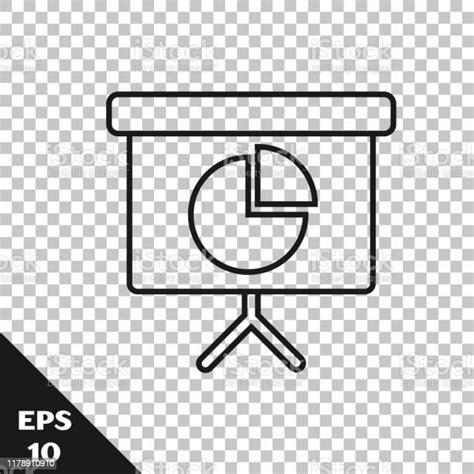 블랙 라인 그래프 일정 차트 다이어그램 인포 그래픽 투명 배경에 격리 된 원형 그래프 아이콘과 프리젠 테이션 금융 비즈니스 보드