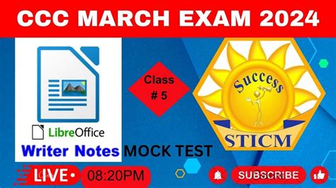 Libreoffice Writer In Ccc Exam In Hindi 2024part 5 Word Processing Classes 1