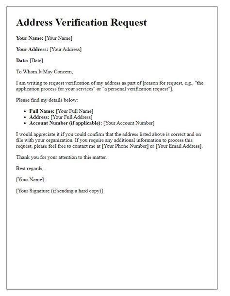 Letter Template For Request Postal Address Confirmation Free Samples In Pdf Letterin