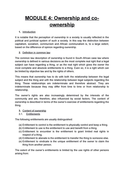 module 4 law of property module 4 ownership and co ownership 1