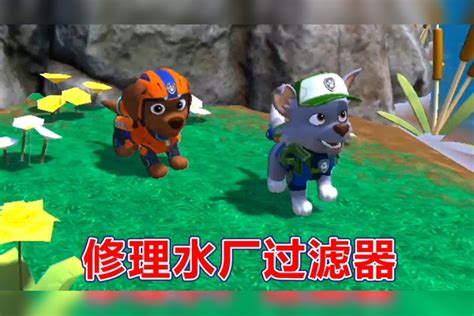 汪汪队立大功：灰灰修理水厂过滤器 冒险城市在召唤 修理 汪汪队 过滤器