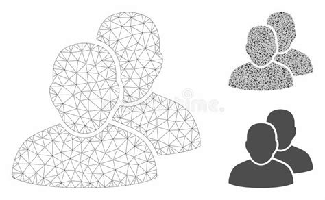 Users Vector Mesh Carcass Model And Triangle Mosaic Icon Stock Vector Illustration Of Forum