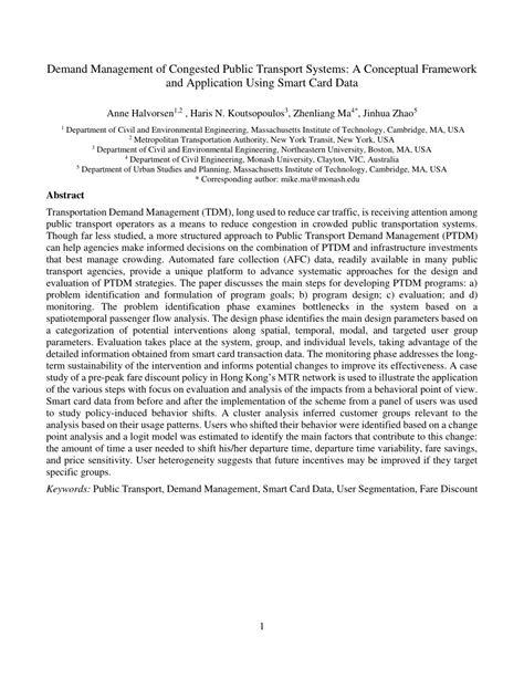 Pdf Demand Management Of Congested Public Transport Systems A Conceptual Framework And