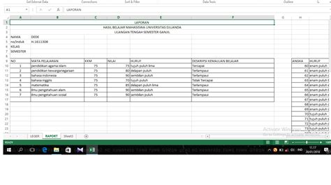 Cara Mudah Membuat Raport Di Ms Excel