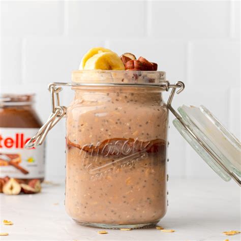 Healthy Nutella Overnight Oats Protein Recipe Tasty Fit Macros
