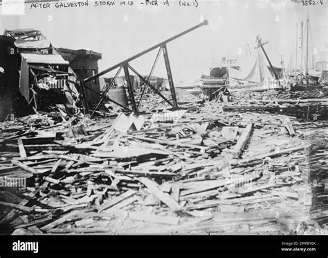 After Galveston Storm 1915 Pier 19 No 1 Photograph Shows