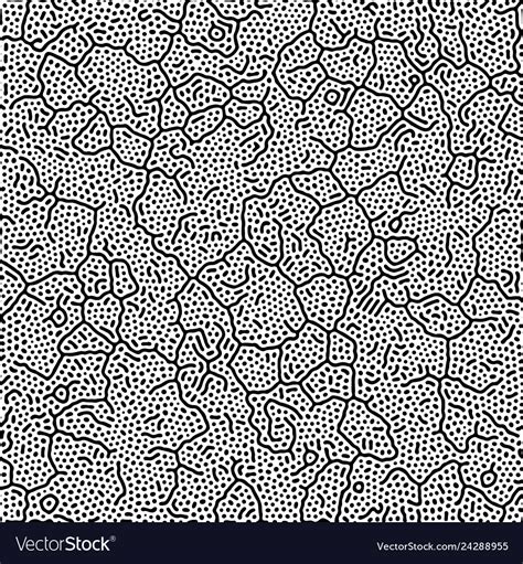 Diffusion Reaction Seamless Pattern Black Vector Image