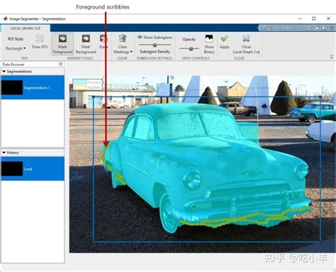 Matlab图像处理：83：在 Image Segmenter 中使用 Local Graph Cut Grabcut 分割图像