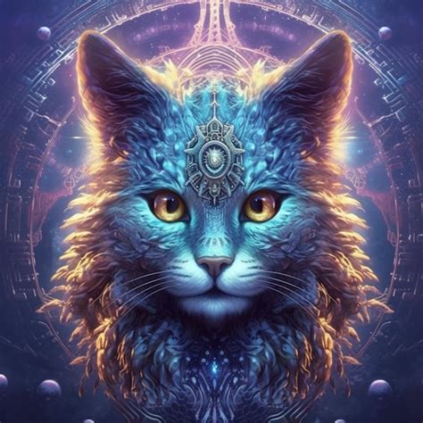 Premium Ai Image A Close Up Of A Cat With A Clock On Its Head