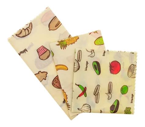 3 Telas Enceradas Mixtas Para Alimentos Reutilizables Mercadolibre