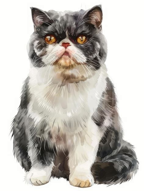 A Drawing Of A Cat With A Mustache And A Mustache Premium AI Generated Image