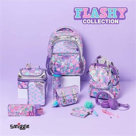Jual Smiggle Flashy Collection Backpack Lunchbag Hardtop Bottle