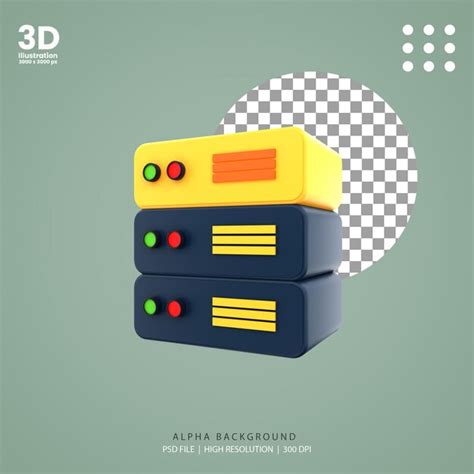 Premium Psd 3d Render Data Server Illustration