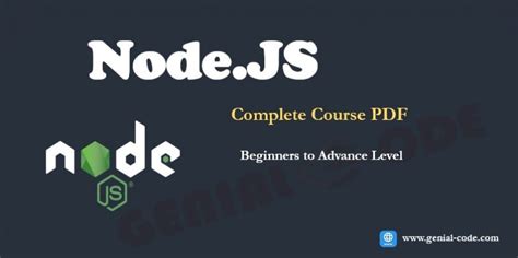 Node JS Complete Course PDF Node Js Tutorial Genial Code
