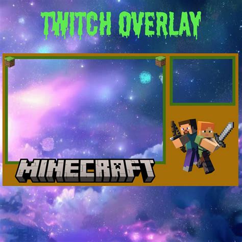 Minecraft Overlay Screen Twitch Overlay Screen Streaming Etsy
