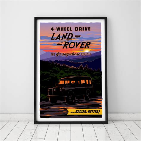 109 Series Land Rover Poster Rover Illustration Wall Decor Land