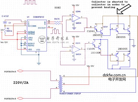CD4047 500W 12V 220伏逆变器电路 CD4047 POWER INVERTER
