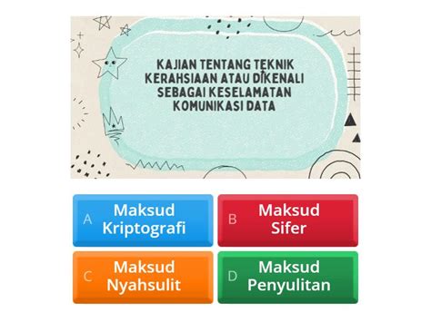 Ask Tingkatan 3 2 1 Kriptografi Dalam Keselamatan Data Kuiz