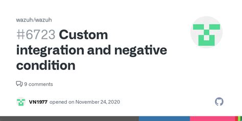 Custom Integration And Negative Condition · Issue 6723 · Wazuhwazuh · Github