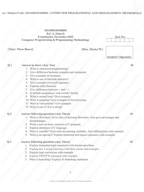 104 Computer Programming And Programming Methodology Pdf