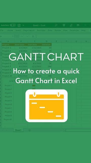 Power Bi And Excel 🎓 Excel Data School On Instagram Create A Quick Gantt Chart In Excel ⬇️ Save