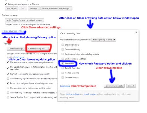 how to clear remove saved passwords from chrome firefox browser all