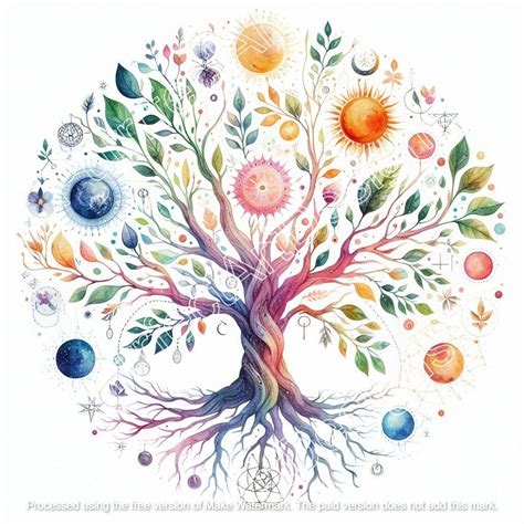 Stunning Tree Of Life Clip Art Digital Art Download Etsy