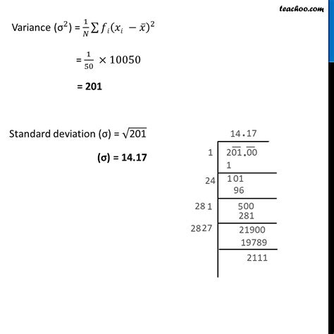 Example 10 Calculate Mean Variance Standard Deviation
