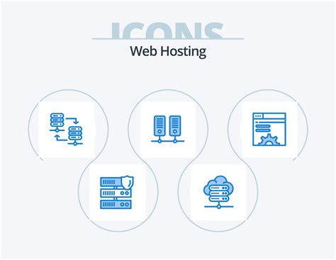 Web Hosting Blue Icon Pack Icon Design Web Brower Server Server Hosting Data Data