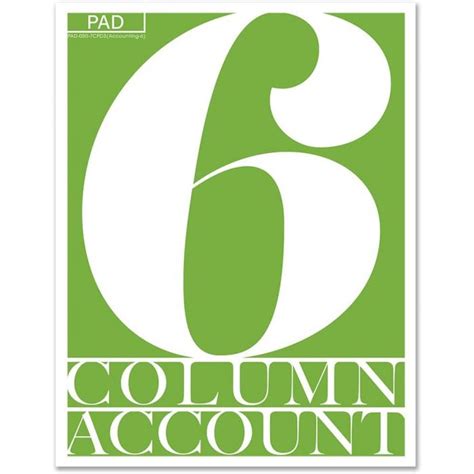 6 Column Ledger Pad Account Columns Notepad Accounting Notepads Six