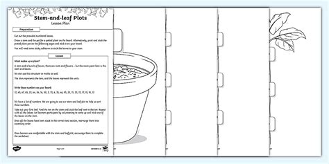 Stem And Leaf Plots A Lesson Plan