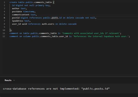 Unable To Create Foreign Key Relation Between Two Tables In Public
