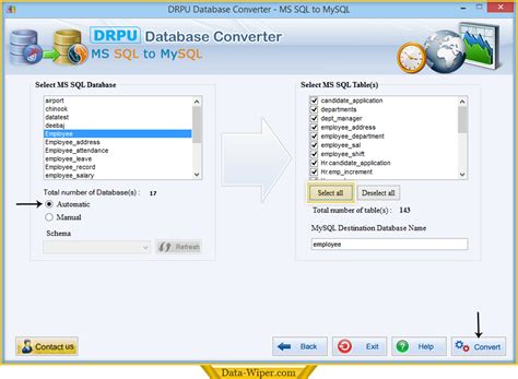 Ms Sql To Mysql Server Converter Tool Migrate Database Attributes Structure Records