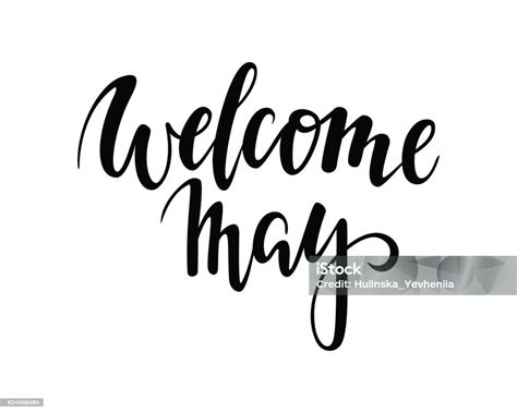 5 월을 오신것을 환영 합니다 손 서 예 및 브러쉬 펜 글자를 그려 5월에 대한 스톡 벡터 아트 및 기타 이미지 5월 검은색 격언 Istock
