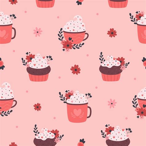 Christmas Hot Cocoa Pattern Vectors And Illustrations For Free Download