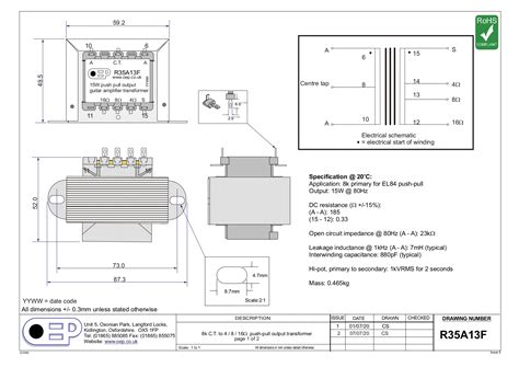 OEP R A F Output Transformer W PUSH PULL