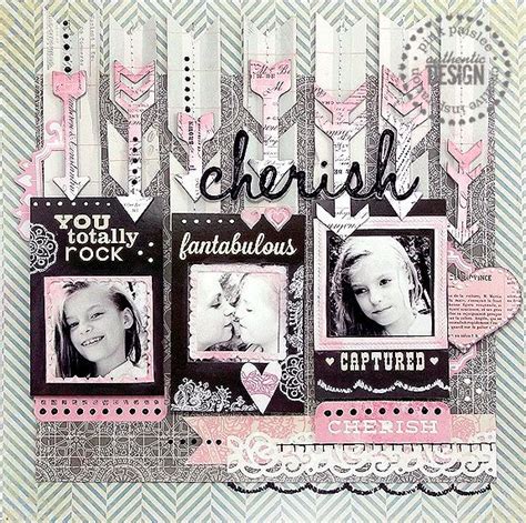Cherish Layout Pink Paislee Scrapbook Page Layouts Scrapbook
