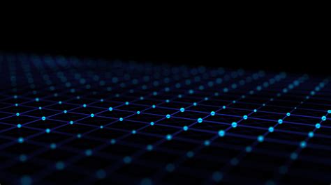 어두운 배경에 파란색 그리드 3d 원근 와이어프레임 빅 데이터 기술 배경 추상적 배경입니다 점과 선을 연결합니다 3d 렌더링 3차원 형태에 대한 스톡 사진 및 기타 이미지