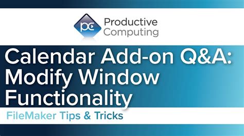 Working With The Filemaker Calendar Add On Productive Computing Inc