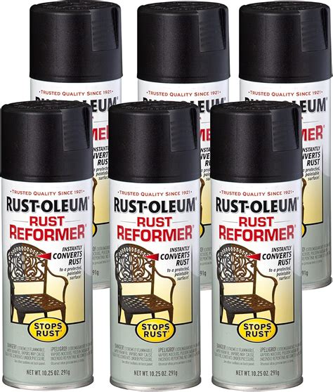 Rust Oleum 215215 6 PK Stops Rust Reformer Spray Paint Black Pack Of