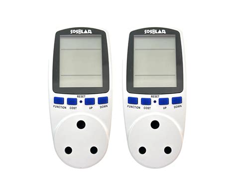 Watt Power Meter Digital Socket Timer Pack Of 2 Sosolar
