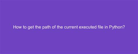 How To Get The Path Of The Current Executed File In Python