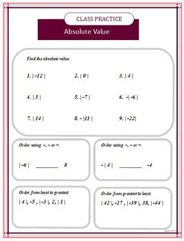 Integer Operations Guided Notes Common Core By Dad Math TPT