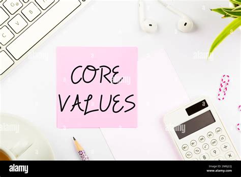 Handwriting Text Core Values Business Concept Belief Person Or