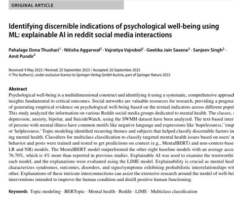 Tiya V On Linkedin Research Ai Psychology Mentalhealth