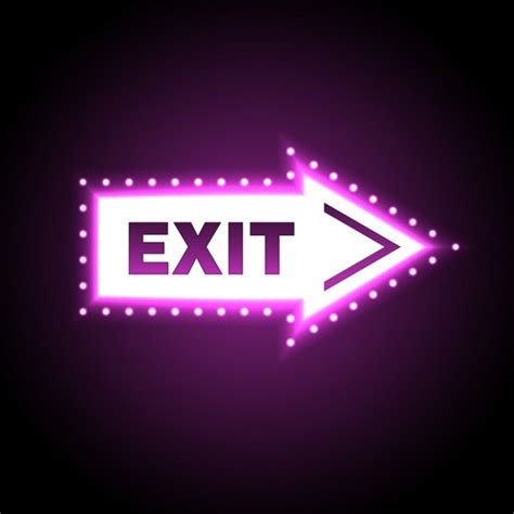 Free Vector Exit Light Signboard Arrow Shaped