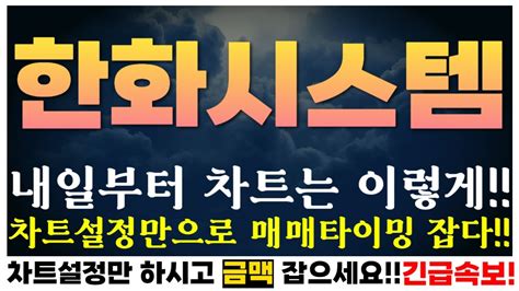 한화시스템 전망 한화시스템목표가는 물론 차트설정만으로 대시세 잡아낼수 있는 금맥 차트설정 공개하겠습니다 한화시스템차트분석 한화시스템전략 방산관련주 Youtube