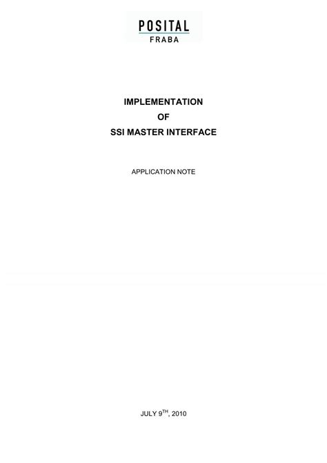 Implementation Of Ssi Master Interface Position Sensors